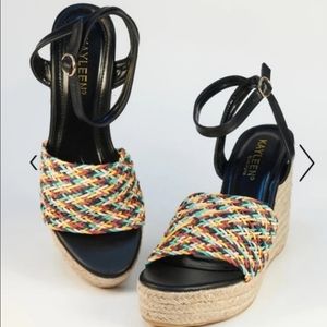 KAYLEEN By Los Angeles | Shoes | Nib Modcloth Kayleen Rainbow Woven ...